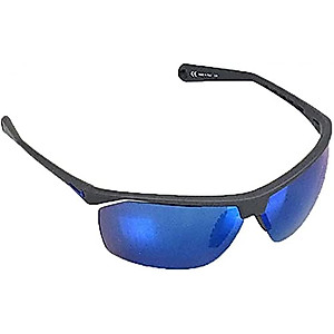 Nike EV1128-014 Tailwind 12 Sunglasses Matte Magnet Grey/Deep Royal Blue Frame Color, Grey with Blue Sky Mirror Lens Tint