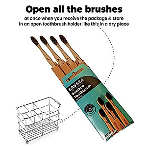 SAVSEA Bamboo Toothbrush with Soft Medium Bristles for Men & Women, (8 Toothbrushes)