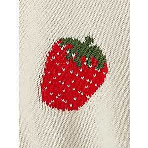 Verdusa Girl's Long Sleeve Drop Shoulder Knit Button Up Cardigan Sweater Beige 10Y