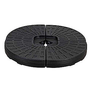 Amazon Basics HDPE Round Fan-Shaped Hanging Umbrella Base for Patio – Black