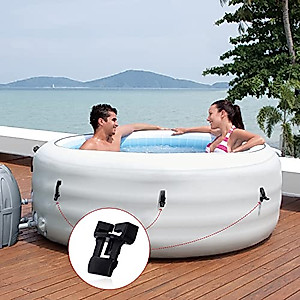 OIIKI 4 Sets Spa Hot Tub Cover Clips, Hot Tub Cover Broken Latch Repair Kit- Replacement 4 Latches Clip Locks, 4 Slides, 4 Keys with 8 Screws, Hardware Accessories for Spa Cover Straps (Black)