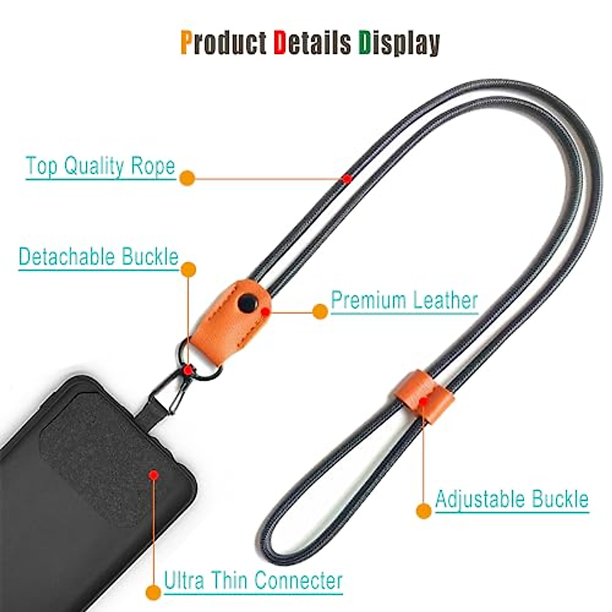 JEZSTHAI Patterned Case for Oppo Reno2 Cover with Adjustable Neck Cord Strap,Soft Shockproof Protective Cover for Oppo Reno 2 Case with Universal Phone Lanyard/Wrist Strap,Style*A10