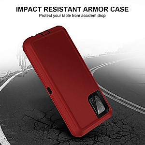 Jelanry for Samsung A71 5G Case Heavy Duty Protective Shell [Not for A71 5G UW SM-716V] Shockproof Sports Anti-Scratches Cover Non-Slip Bumper Hybrid Phone Cases for Samsung Galaxy A71 5G, Red/Black