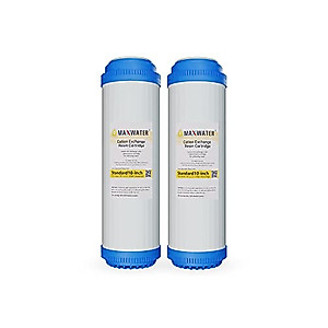 (2 Pack) Calcium, Magnesium TDS Hardness Reduction Water Softening Cation Resin Filters compatible with 10" Standard Whole House Water Filter Systems