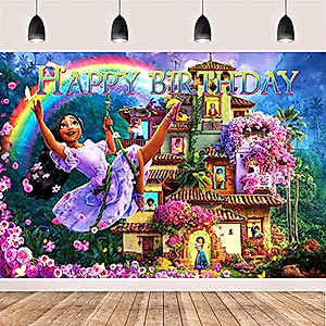 Encanto Birthday Party Supplies, Movie Encanto Backdrop for Room Decor and Boys Girls Birthday Party Decorations (5×3 Ft)