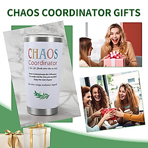 SZSFSYYX Thank You Gifts for Women, Coworker Leaving Gifts for Women, 20 Oz Chaos Coordinator Tumbler With Straw, Retire, Farewell, Birthday Gifts for Boss Lady, Friends
