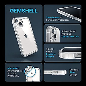 Speck Clear iPhone 14 & iPhone 13 Case - Drop Protection, Scratch Resistant & Anti-Yellowing Dual Layer Case for iPhone 14 & iPhone 13 Case for 6.1 inch Model - GemShell