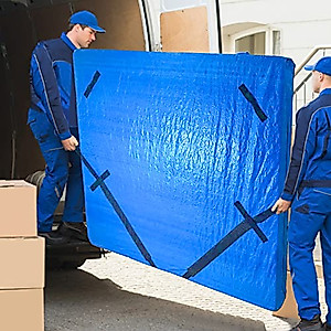 Wotermly King Mattress Bag for Moving and Storage with Handle Lift Belts,Reusable Waterproof Heavy Duty Tarpaulin Bed Mattress Cover, Strong Zippered Mattress Protector,Size King