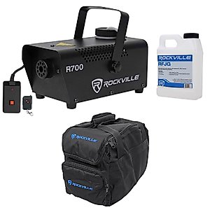 Rockville R700 Fog/Smoke Machine w/Remote + Fluid Quick Heatup + Carry Bag