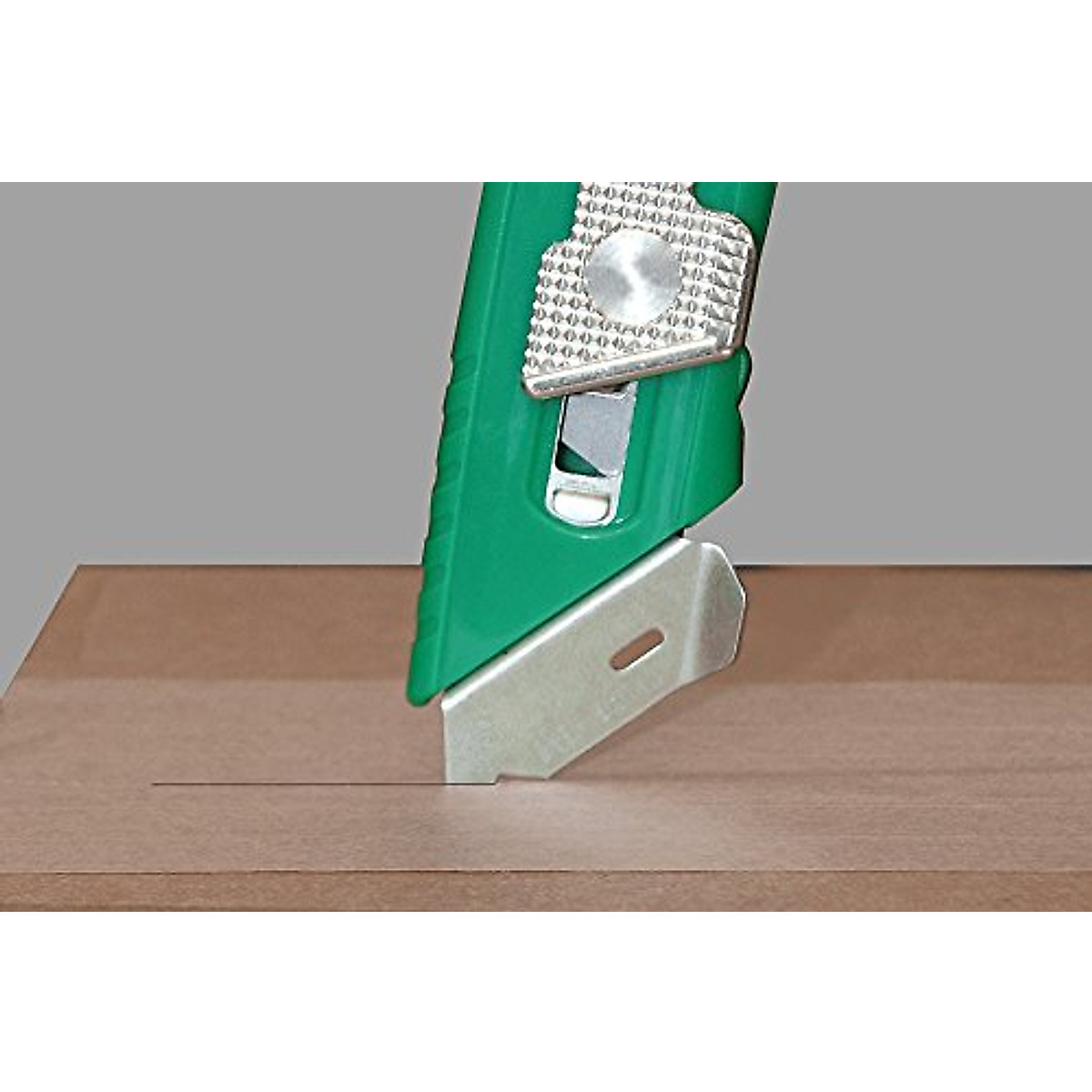 Pacific Handy Cutter S4SR Self-Retracting Safety Cutter with Fixed Metal Guard, Bladeless Tape Splitter, Steel Guard for Safety and Damage Protection, for Warehouse and In-Store Cutting, green