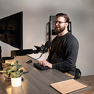 VIVO Universal Steel Microphone VESA Adapter Kit, Tabletop Mic Mounting Bracket with VESA 75x75mm and 100x100mm, Black, MOUNT-V00MIC