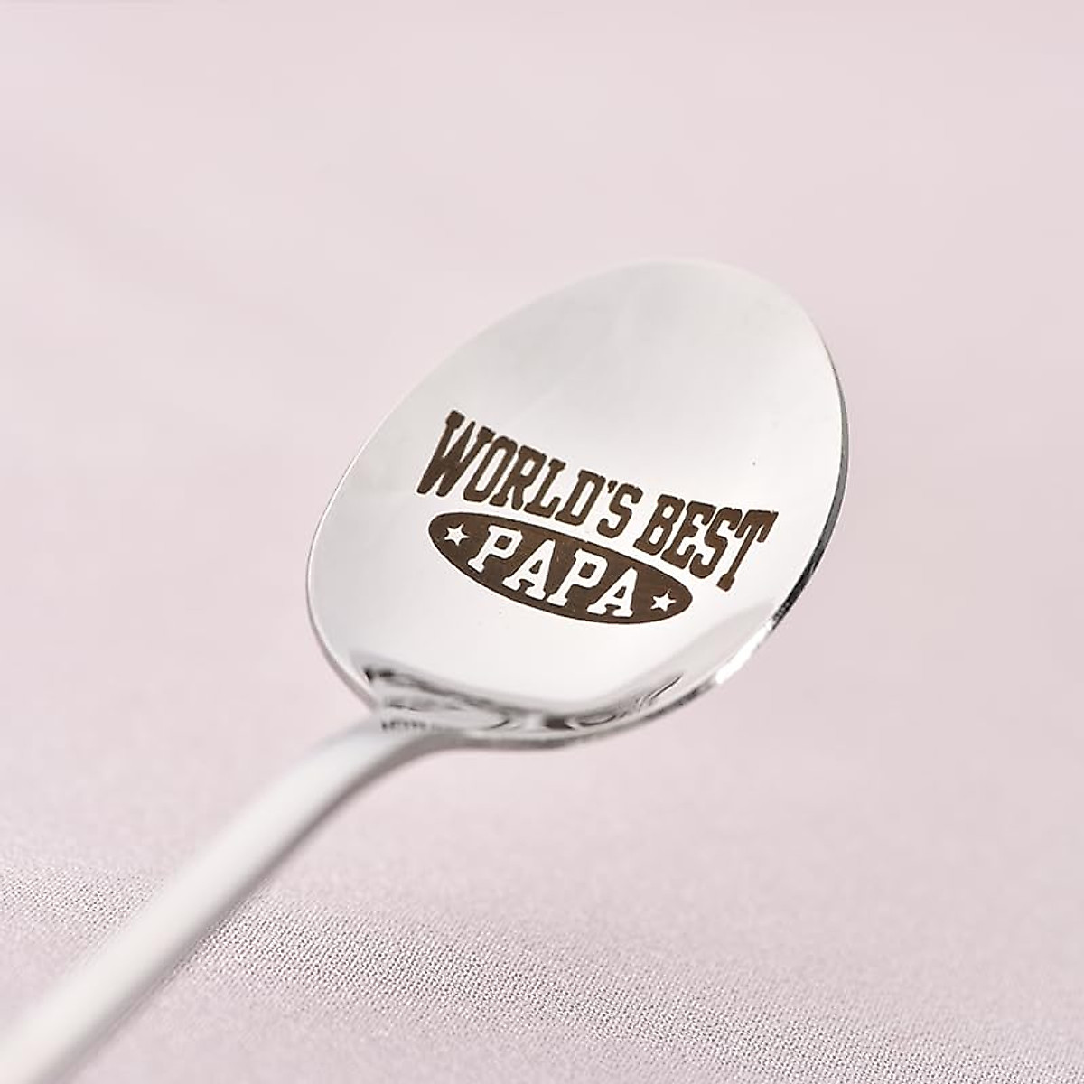Best Papa Fathers Day Birthday Gifts for Dad Papa from Granddaughter Grandson World’s Best Papa Spoon for Daddy Grandpa Christmas Gift for Men Father Cute Coffee Tea Ice Cream Spoons