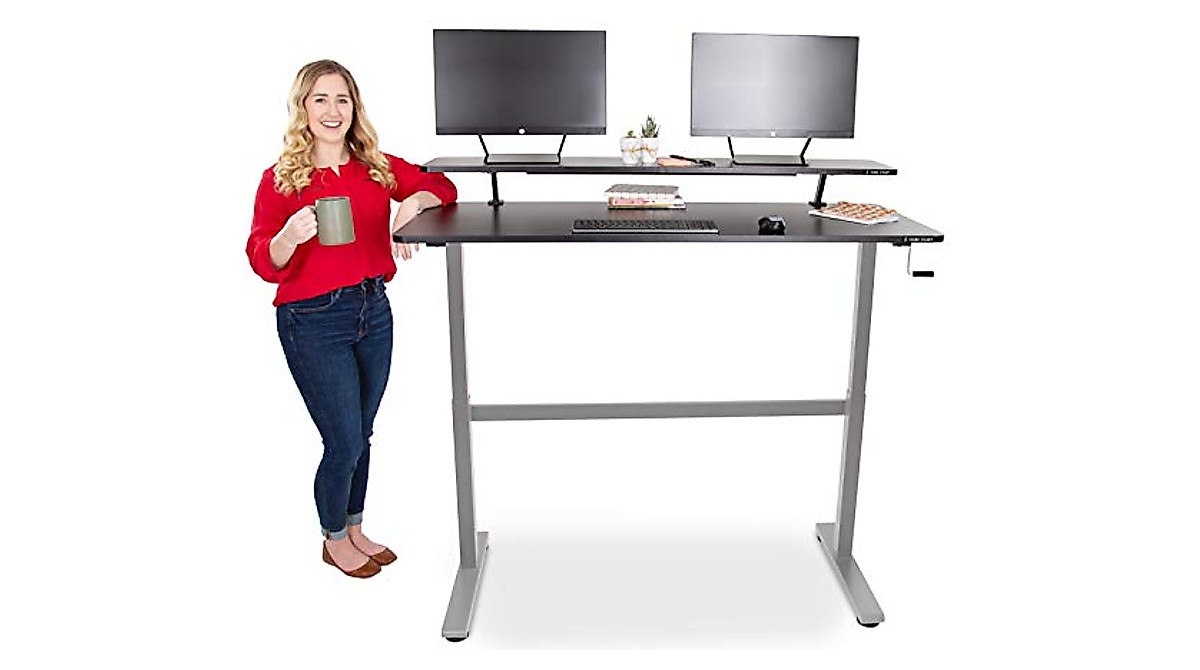 Stand Steady Tranzendesk 55" Adjustable Desk & Shelf