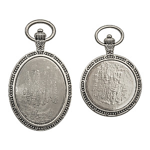 Tim Holtz Idea-ology Watch Cameos 4/Pack of Embellishments, 2 Inch and 2.5 Inch Tall Designs, Antique Nickel Finish (TH93264)