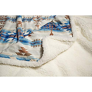 Carstens Wrangler Stack Rock Southwestern Sherpa Throw Blanket 54x68