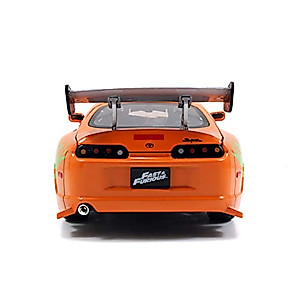 Jada Toys Fast & Furious Brian & Toyota Supra, 1:24 Scale Build n' Collect Die-Cast Model Kit with 2.75" Die-Cast Figure , Orange