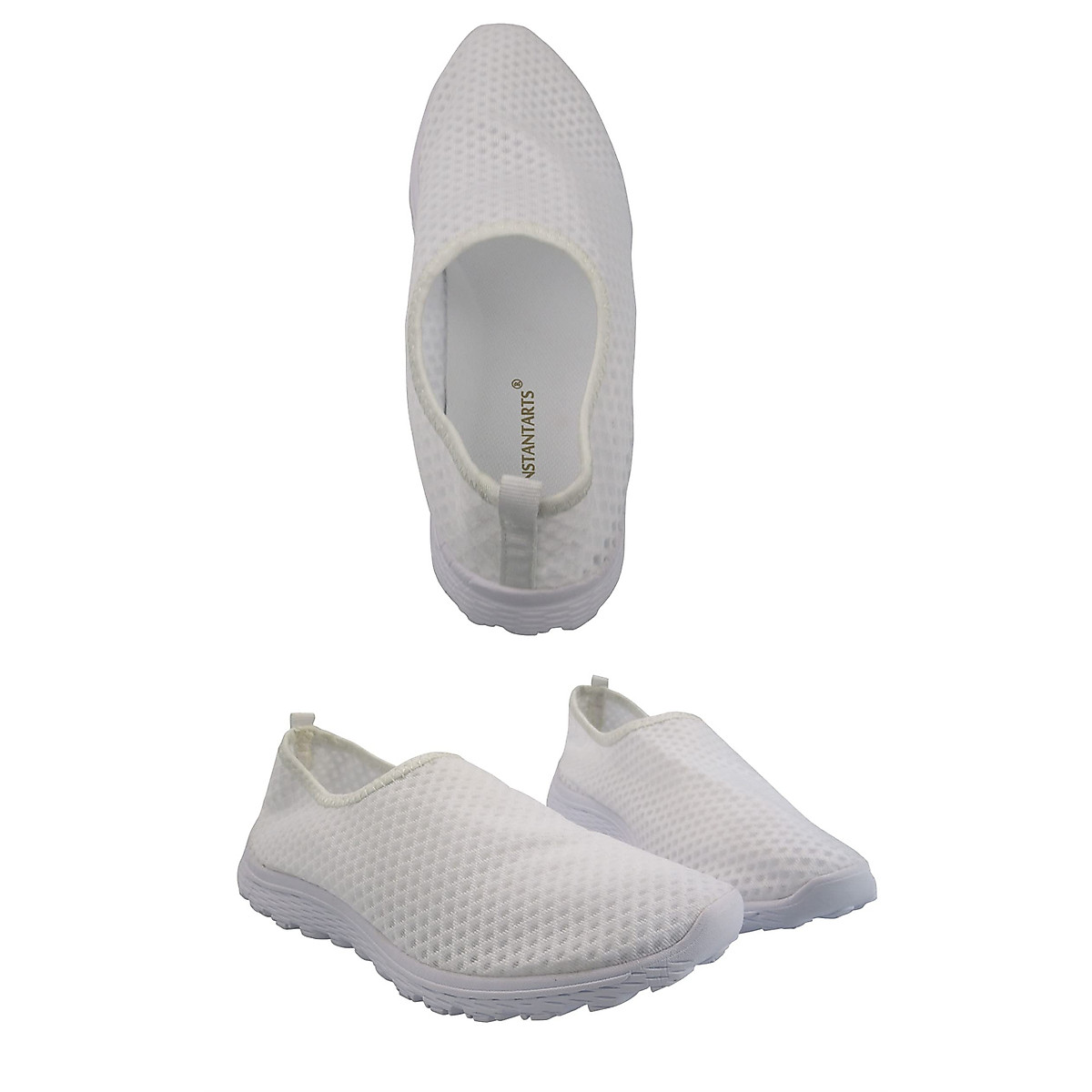 INSTANTARTS Womens Water Shoes Funny Cartoon Cat Print Lightweight Mesh Summer Sneakers Barefoot Aqua Swim Walking Shoes