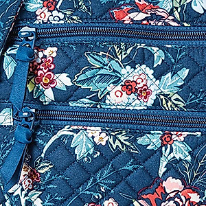 Vera Bradley Women's Cotton Triple Zip Hipster Crossbody Purse, Rose Toile - Recycled Cotton, One Size