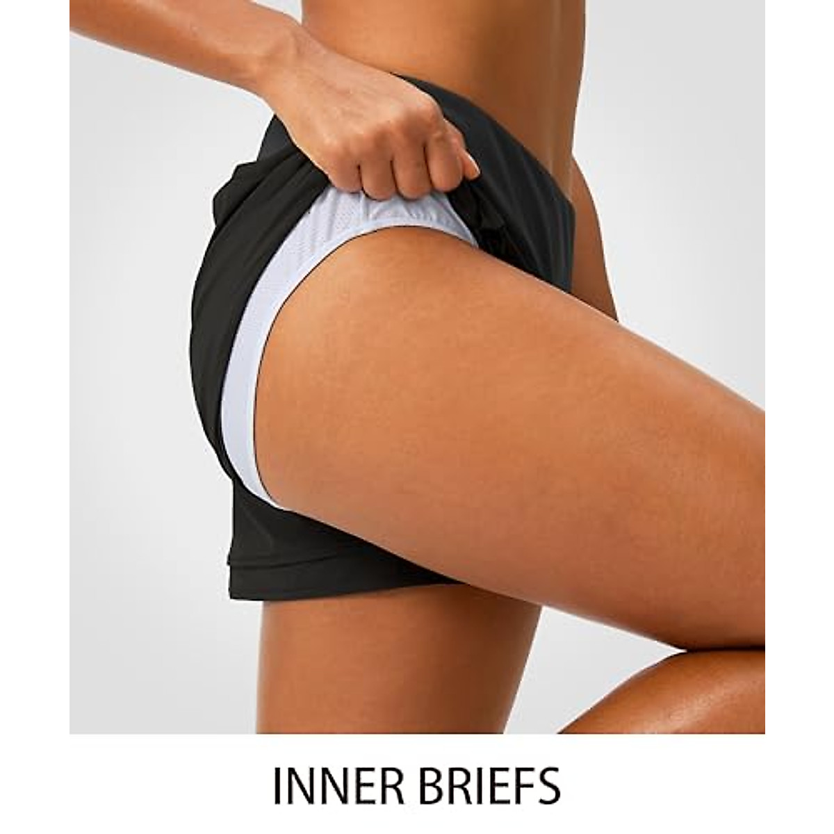 Women's Running Shorts High Waisted Quick-Dry 3 Inch Gym Workout Athletic Shorts for Women with Zipper Pocket(Black, XS)