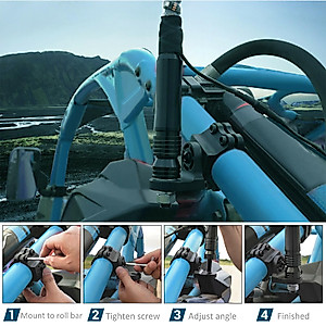 2X UTV ATV Mount Brackets Heavy-Duty CNC Cut Aluminum Construction for LED Whip Light Bar Led Pods 1.75" Roll Bar UTV.