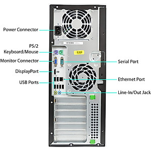 HP Elite 8200 Tower Desktop (Intel Quad Core i5 3.10GHz, AMD Radeon 1GB Graphics Card, 8GB RAM, 120GB SSD, 1TB HDD, Windows 10 Professional, WiFi, Keyboard & Mouse) (Renewed)