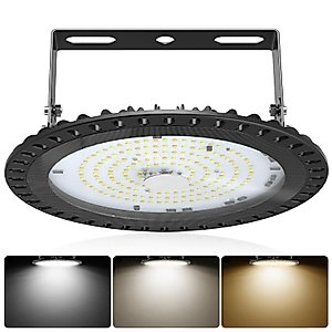 100W UFO LED High Bay Light lamp Warehouse Industrial Light 11000 Lumen 3-Color IP65 Waterproof Warehouse LED Lights Commercial Bay Lighting for Garage Factory Workshop Gym