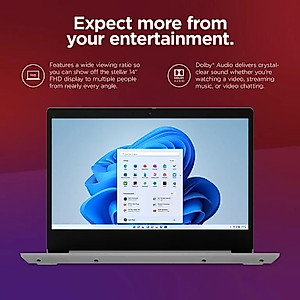 Lenovo 2023 IdeaPad 3i Business and Student Essential 14'' FHD Laptop, 12GB RAM, 512GB NVMe SSD, Intel Core i3 Processor (Up to 4.10 GHz), HDMI, Win11S, Gray, Z&O Accessories
