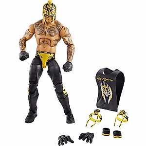 WWE MATTEL ​Top Picks Elite Rey Mysterio 6-inch Action Figure with Deluxe Articulation for Pose and Play, Life-like Detail, Authentic Ring Gear & Accessory,Multi,GVC01