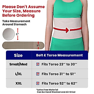 Hernia Belt for Men or Women | C Section Belly Binder &amp; Abdominal Binder | Post Surgery &amp; Pregnancy Tummy Tuck | Hysterectomy, Umbilical Hernia | Postpartum Belly Band &amp; Belly Wrap | (L/XL)