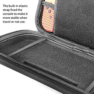 TJS Case for Nintendo Switch with [2 Pack Tempered Glass Screen Protector] Carbon Fiber Texture Hard Travel Carrying Case Shell Carry Pouch - Blue