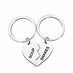 BLEOUK Office Themed TV Show Inspired Couple Gift Soup Snake Couple Keychain Set (Soup Snake)