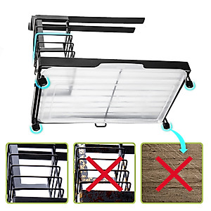 SVUASAN Sink Caddy Sponge Holder, Kitchen Countertop Rust Proof Sink Accessories Organizer with Handle Drip Drainer Pan Dishcloth Rack for Dish Brush, Soap Dispenser, Dishwashing Gloves ( Black )