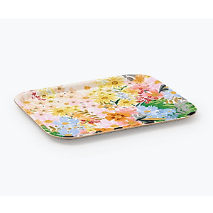 RIFLE PAPER CO. Marguerite Medium Rectangle Serving Tray, Bent Ply Tray, Laminated Paper and Birch Wood, Printed in Full Color, Food and Dishwasher Safe, FSC-Certified, 14" L x 11" W
