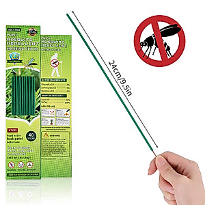 Mosquito Repellent Incense Stick Outdoor 100% Natural 40 Pcs Mosquito Sticks with Natural Lemongrass and Rosemary Oil Non Toxic and DEET Free Made with Plant Based Ingredients