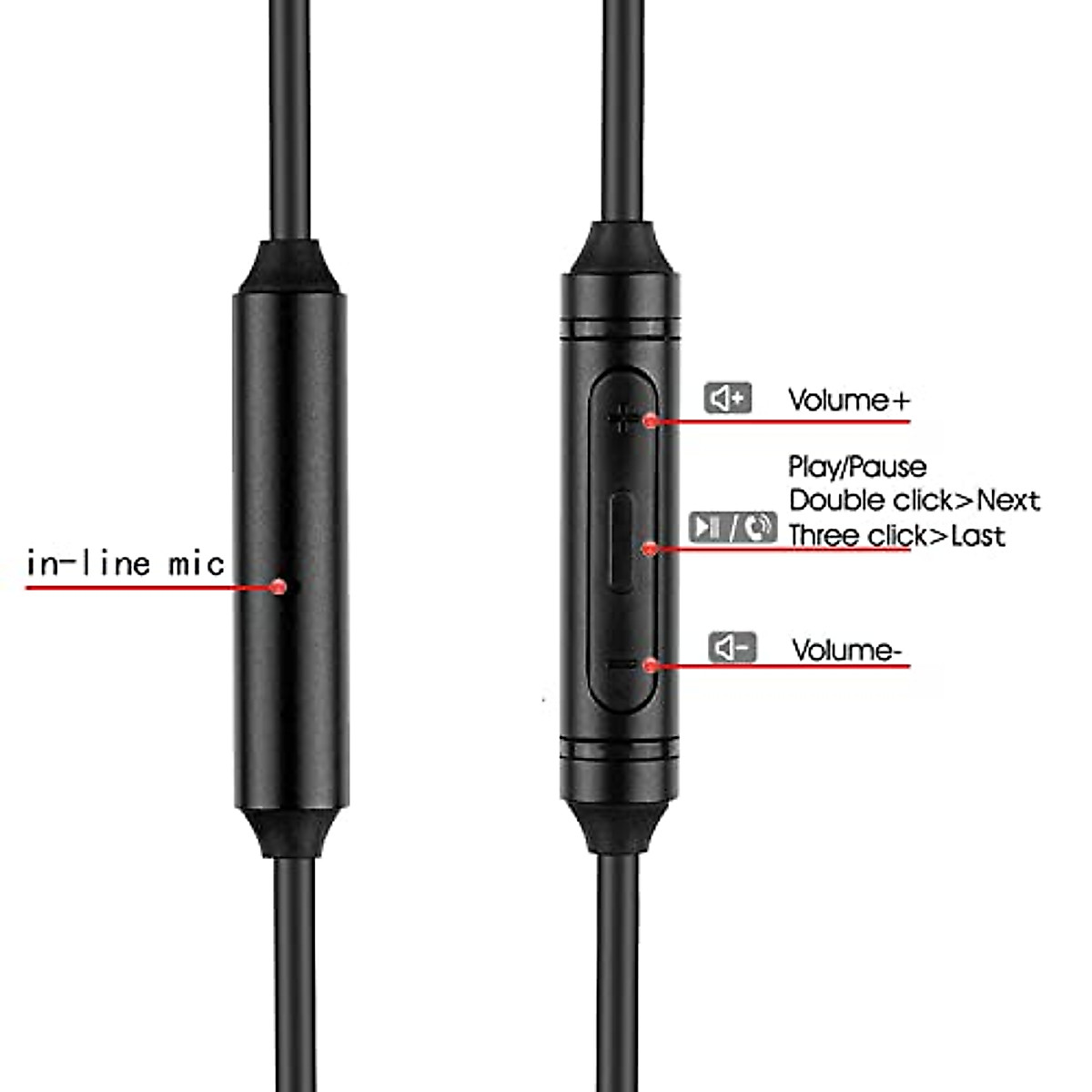 FAAEAL Major 3 Coiled Audio Cable,Replacement for Marshall Major 2 Major 4 Beats Studio3 Solo3 Wireless Headsets,3.5mm in-line mic Volume Control Headphone Cord(8ft with mic)