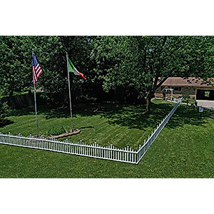 Zippity Outdoor Products ZP19001 No Dig Madison Vinyl Picket Fence, White, 30" x 56.5" (1 Box, 2 Panels), 1 x Pack of 2