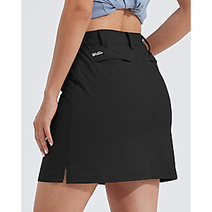 Willit Women's Skorts Golf Casual Skort Skirts UPF 50+ Quick Dry Zip Pockets Outdoor Hiking Black S