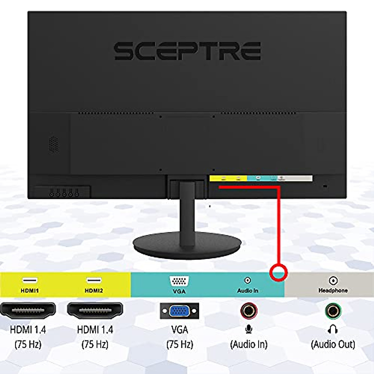 Sceptre E275W-19203R 27 inch1080P LED Monitor 99% sRGB 2X HDMI VGA Build-In Speakers, Machine Black (E275W-19203R series)