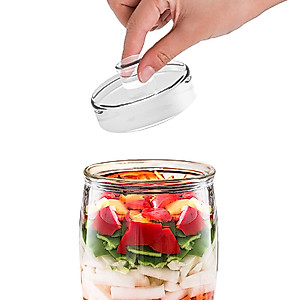 Jucoan 9 Pack Glass Fermentation Weights with Easy Grip Handle, Heavy Glass Fermenting Lids Kit for Wide Mouth Mason Jar Pickle Jar Fermenting Sauerkraut Kimchi