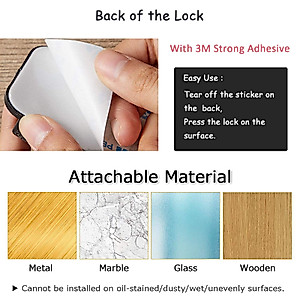 Yormorr 2 Pack Refrigerator Lock Combination Coded, Fridge Lock for Kids Safe, Child Safety Cabinet Window Locks, Baby Door Lock with Strong Adhesive, Black