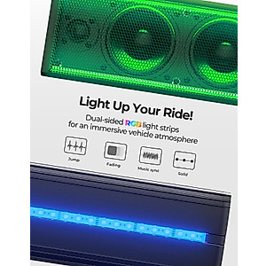 KEMIMOTO 6-Speaker Metal UTV Sound Bar Waterproof Bluetooth Music Sync Multicolor Lights 25-inch SxS Speakers Wireless Control Soundbar for UTV Golf Cart w/ 1.25 in - 2 in Roll Bar