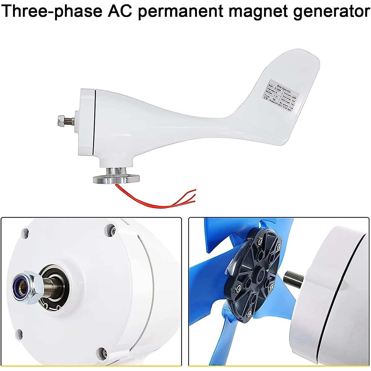 Wind Turbine 4000W Horizontal Wind Turbine Generator Kit 5 Blades Wind Turbine Motor with Charge Controller Home Power,220v