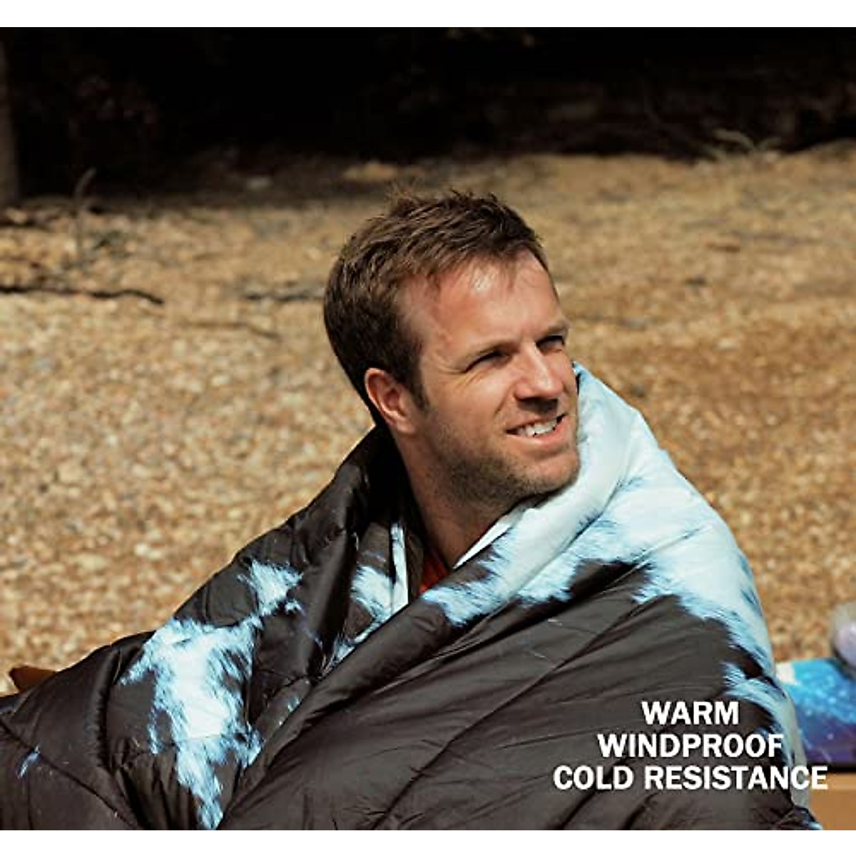 Bedvcaty Camping Blanket, Puffy Waterproof Travel Blanket, Warm Cozy Picnic Blanket, for Outdoors, Travel, and Mountain.(Cow, 78" x 56")