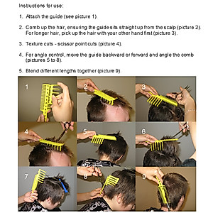 CombPal Scissor Clipper Over Comb Hair Cutting Tool - Barber DIY Home Hair Trimming Guide Comb Set (Classic Set, Black)