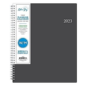 Blue Sky 2023 Weekly and Monthly Planner, January - December, 8.5" x 11", Flexible Cover, Wirebound, Passages (142073)
