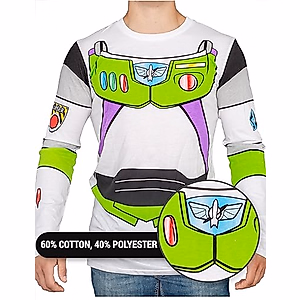 Mad Engine Buzz Lightyear White Long Sleeve T-Shirt for Men’s & Women’s