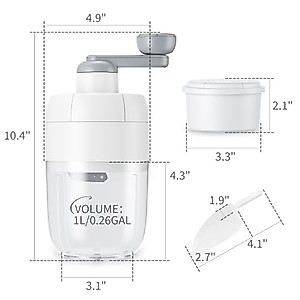 Yanpoake Manual Ice Shaver Snow Cone Machine Portable Shaved Crushed Ice Maker Crusher with 2 Free Ice Cube Tray & Ice Shovel for Home Outdoors Use