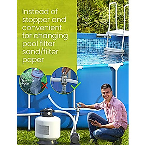 SUMMERBUDDY Split Swimming Pool Hose Plunger Valve, 2 in 1 Hose Plunger Valve Swimming Pool Part for Filter Circulation System