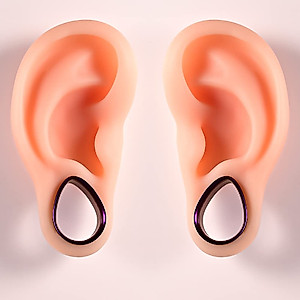 Maxbott 1 Pair 8-25mm Water Drop Design Stainless Steel Tunnels For Ears Gauges Plugs Stretchers Expander 0g-1" (22mm(7/8"), Purple)