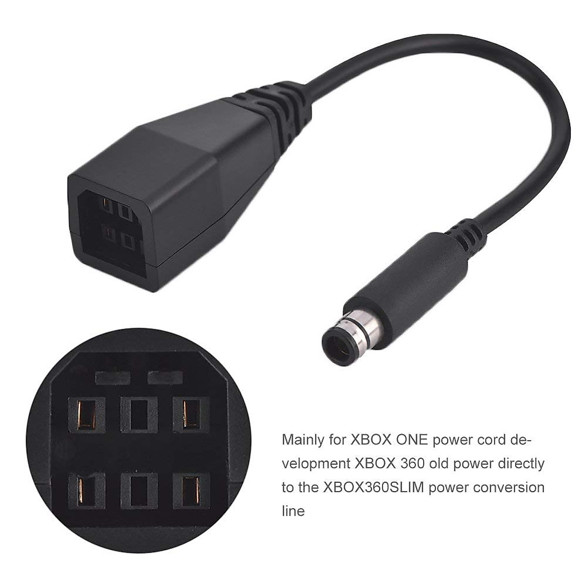 Adapter Power Supply Converter Transfer Cable Cord for Xbox 360 to Xbox 360E,Stable Game Console Power Supply Adapter Converter Cord for Microsoft for Xbox 360